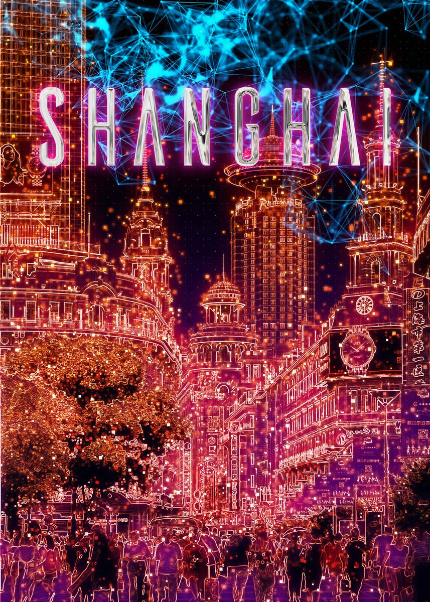 'Shanghai' Poster, picture, metal print, paint by Petra Rommelfanger ...