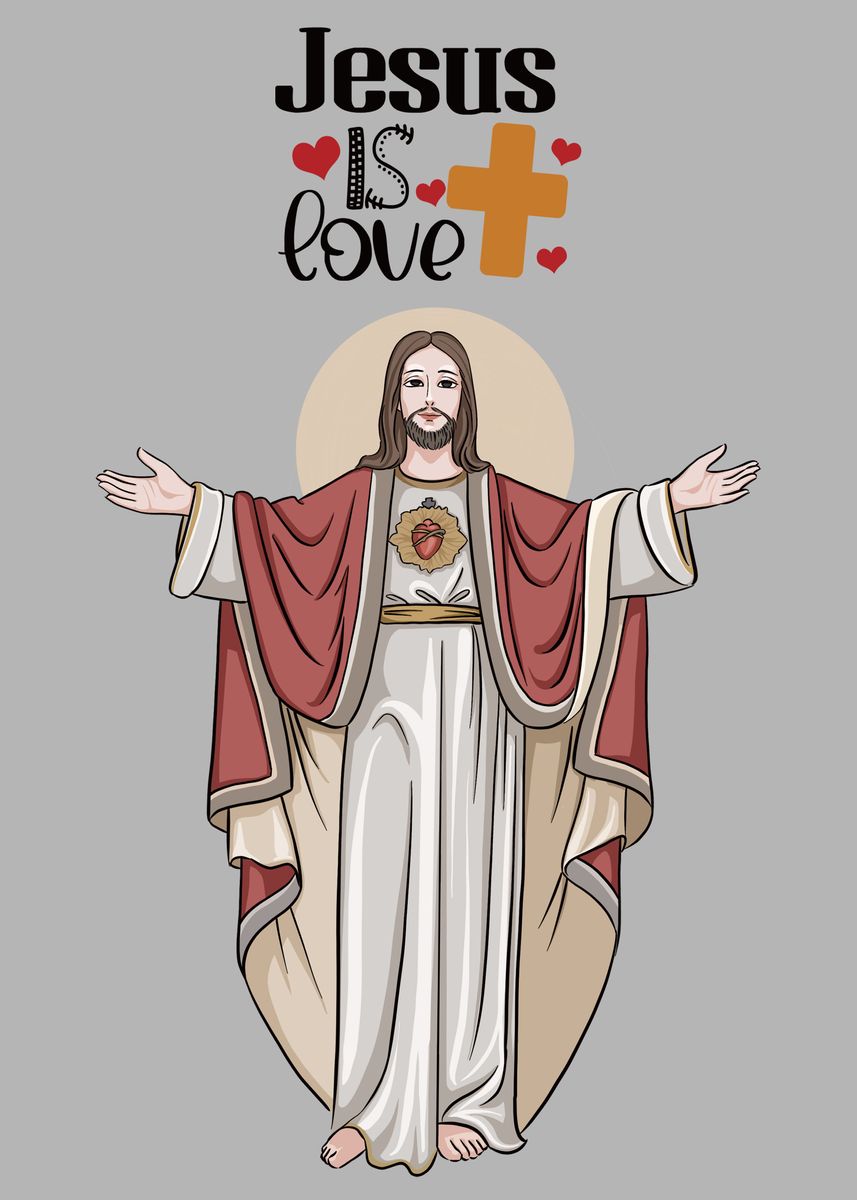 'Jesus Christus is Love' Poster, picture, metal print, paint by Max ...