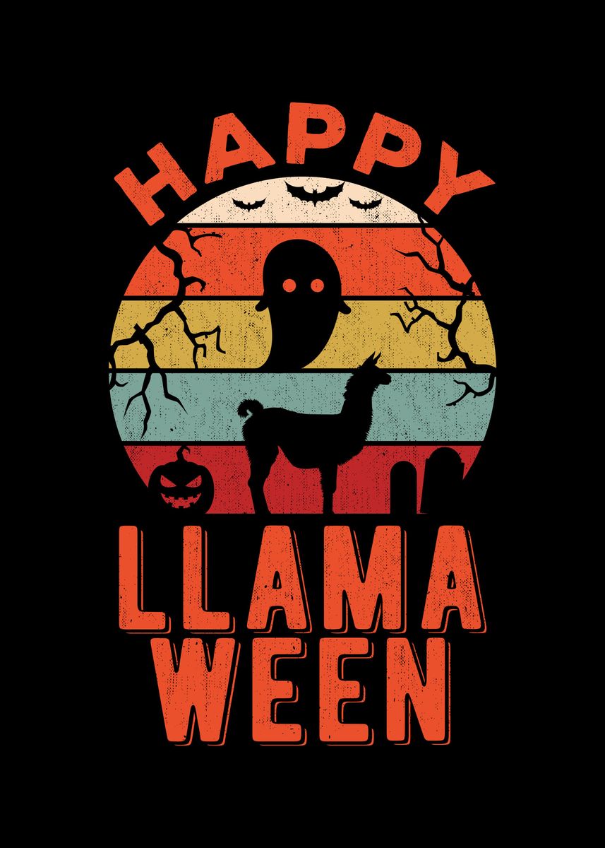 'Happy Llamaween Llama' Poster by Visualz | Displate