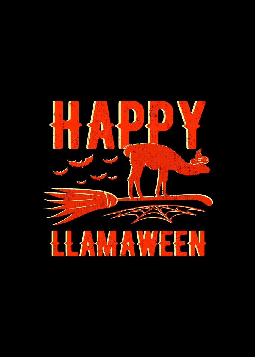 'Happy Llamaween Llama' Poster by Visualz | Displate