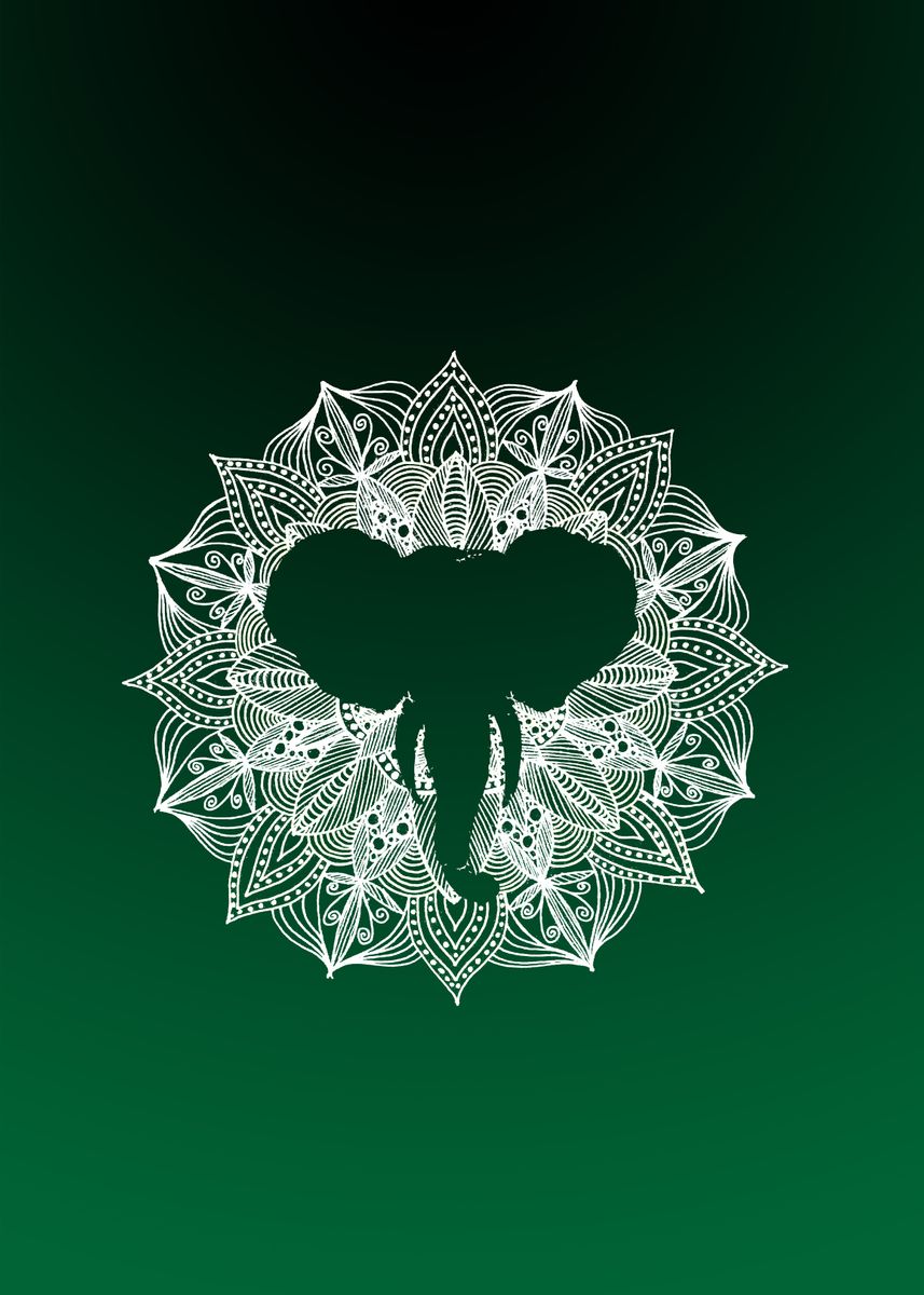 'Mandala Circle Elephant' Poster by Sebastian Grafmann | Displate