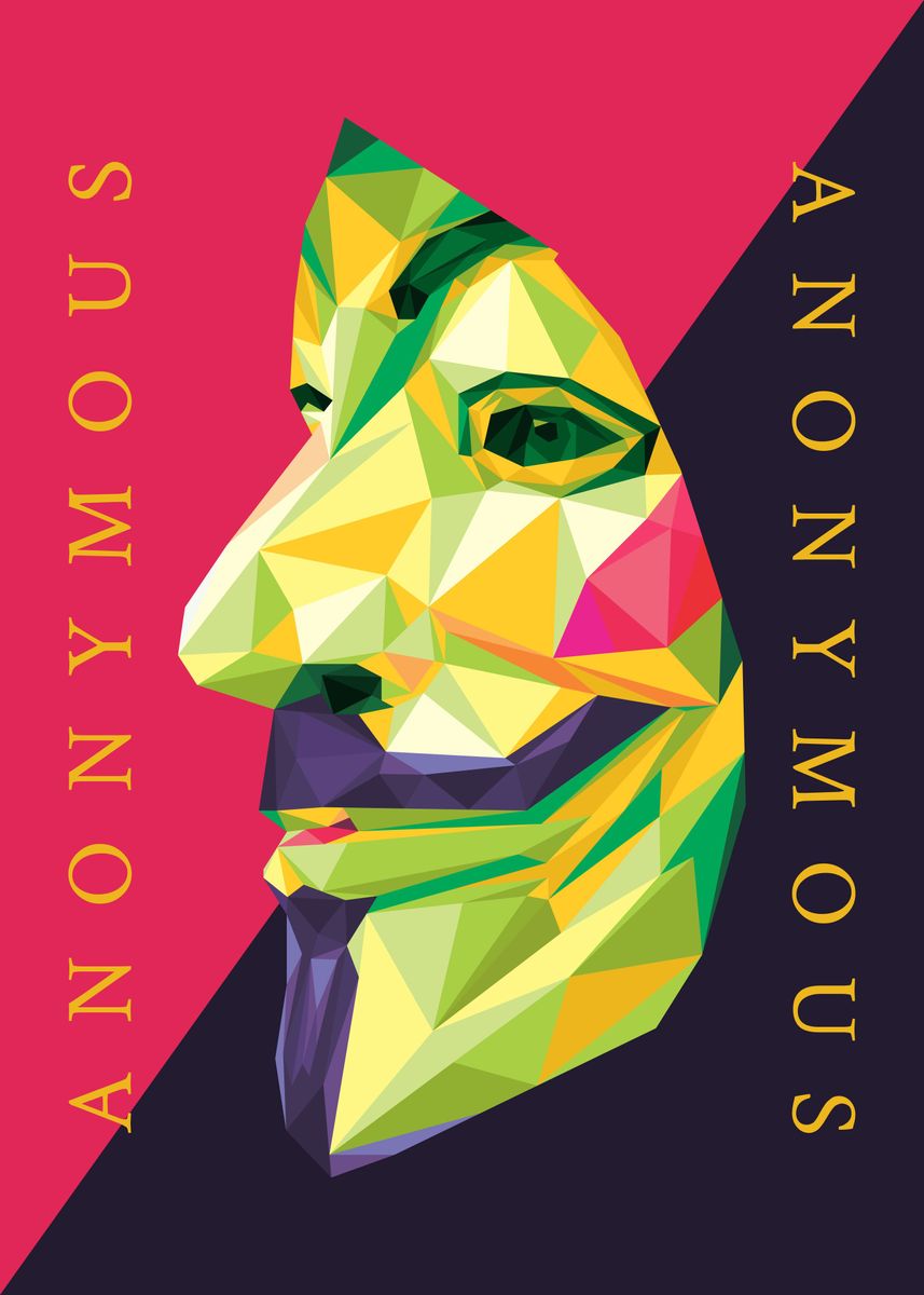'Anonymous' Poster, picture, metal print, paint by Yanz Studio | Displate