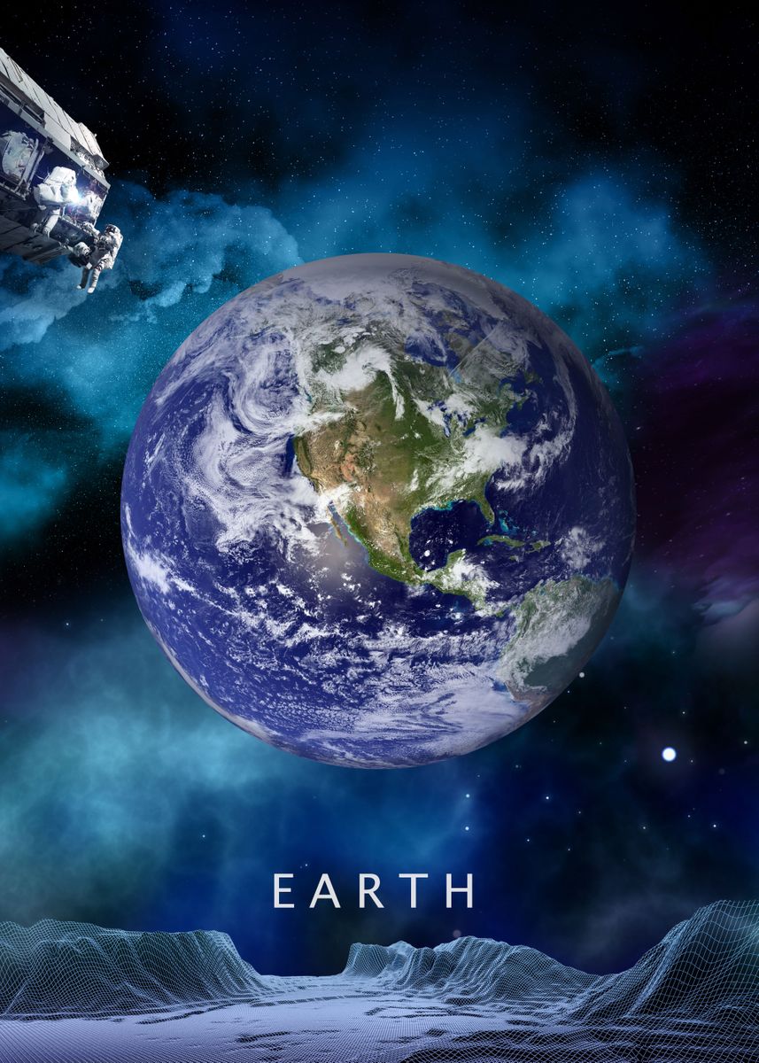 'Earth in Universe' Poster, picture, metal print, paint by maystudio ...