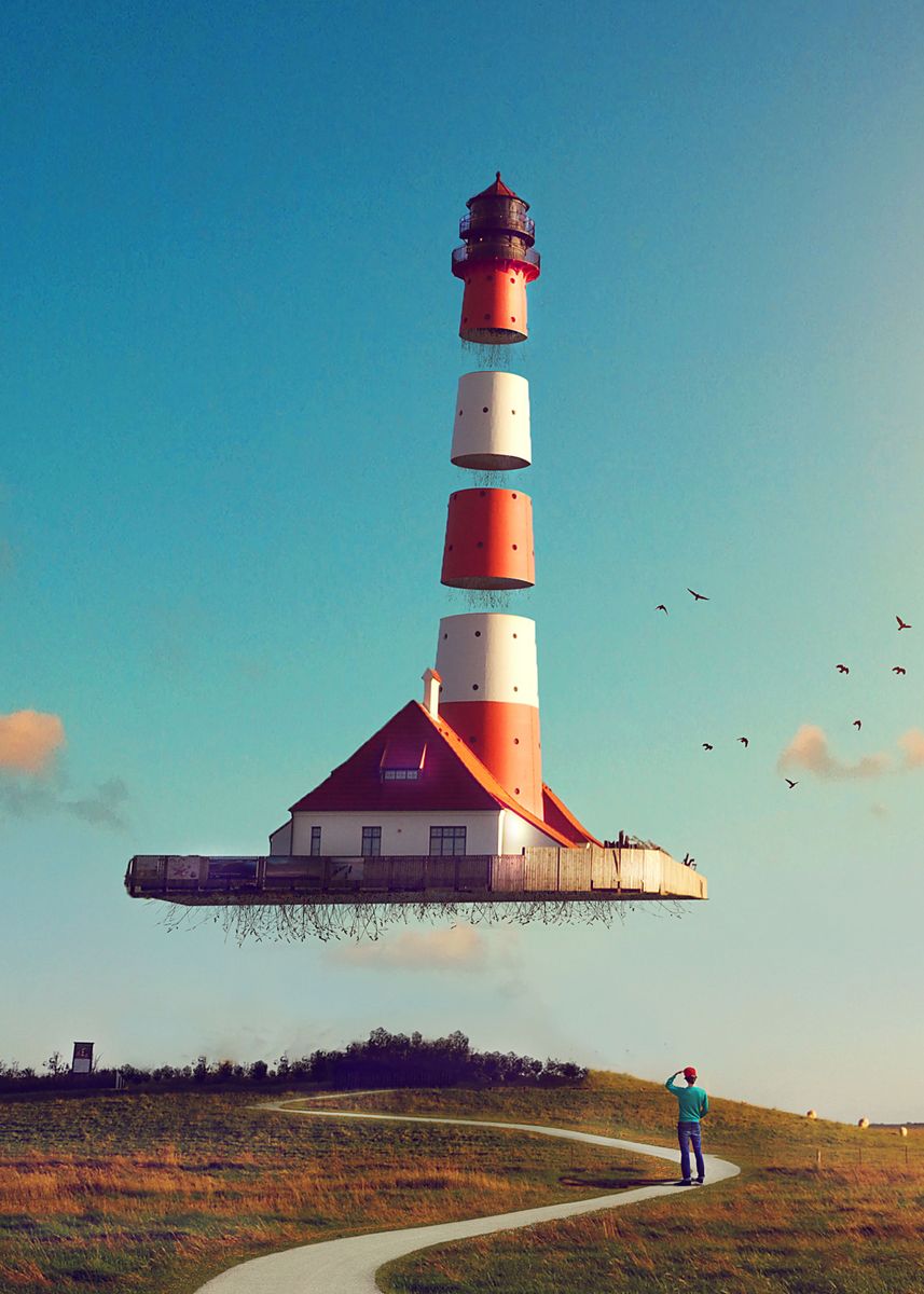 'Flying Lighthouse' Poster, picture, metal print, paint by Novans V ...