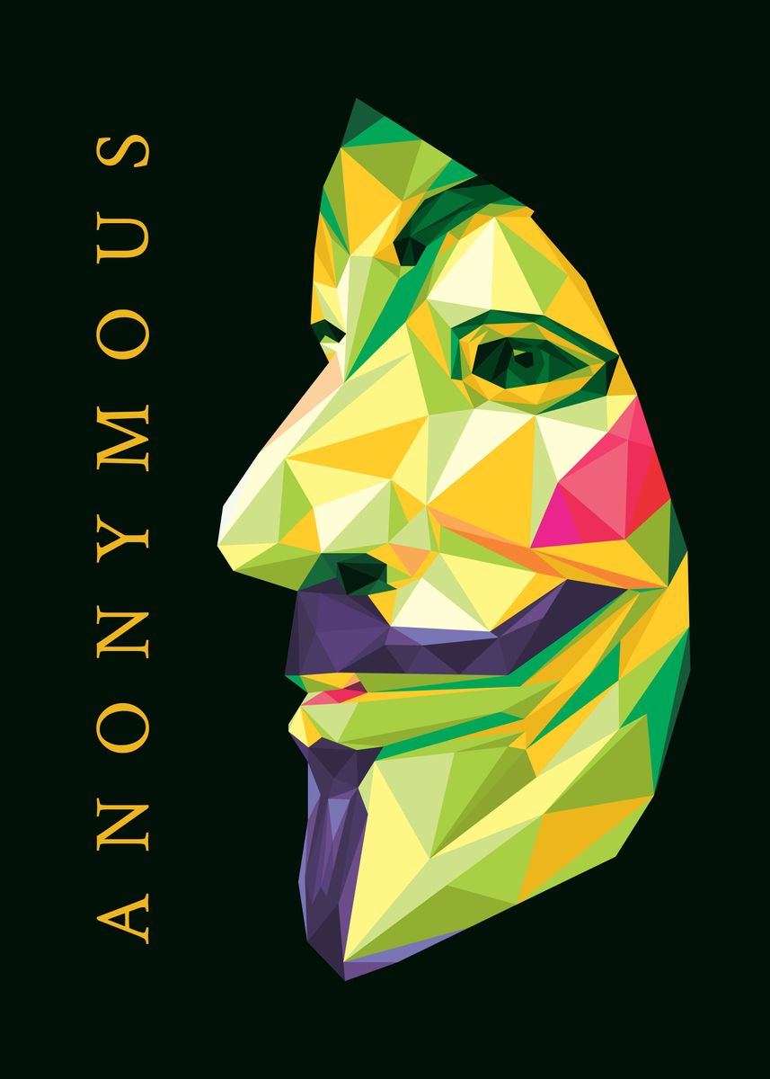 'Anonymous' Poster, picture, metal print, paint by Yanz Studio | Displate