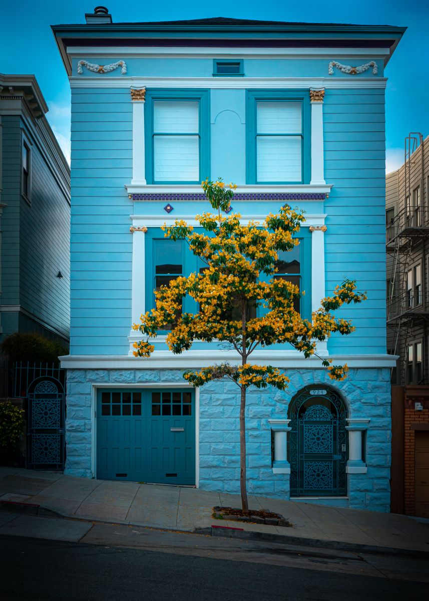 'The blue house' Poster, picture, metal print, paint by Stefan Becker ...