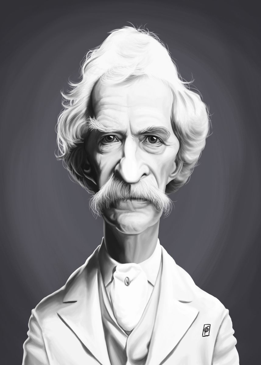 'Mark Twain' Poster, picture, metal print, paint by rob art ...