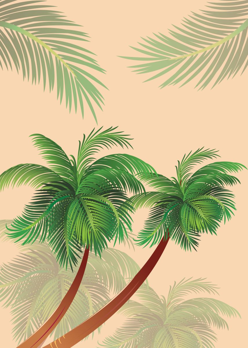 'Coconut tree' Poster, picture, metal print, paint by shiner artist ...
