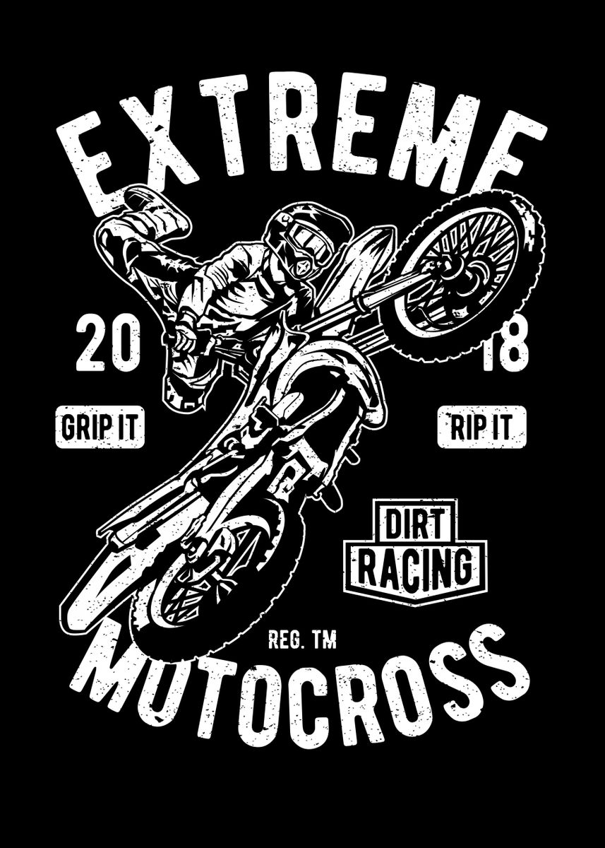 'Extreme Motocross' Poster, picture, metal print, paint by ...