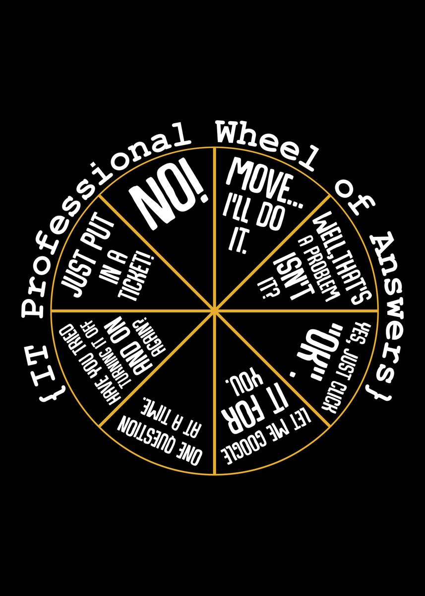 'IT Professional Wheel Of A' Poster, picture, metal print, paint by ...