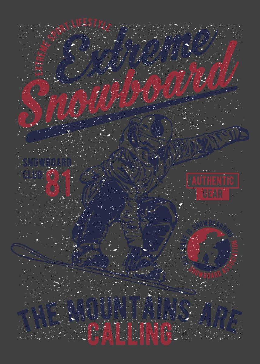'Extreme Snowboarding' Poster by thetshirtshop2020 | Displate