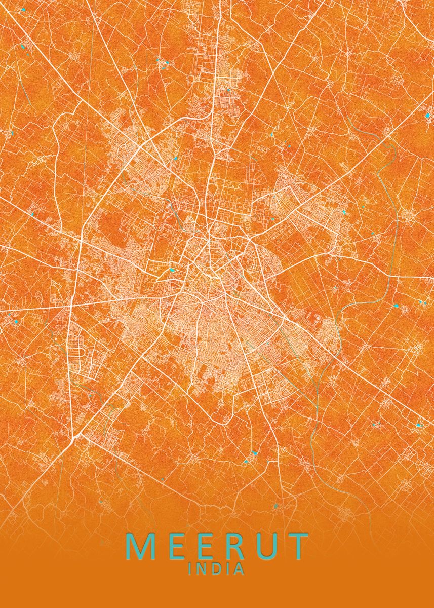 'Meerut India City Map' Poster, picture, metal print, paint by City Map ...