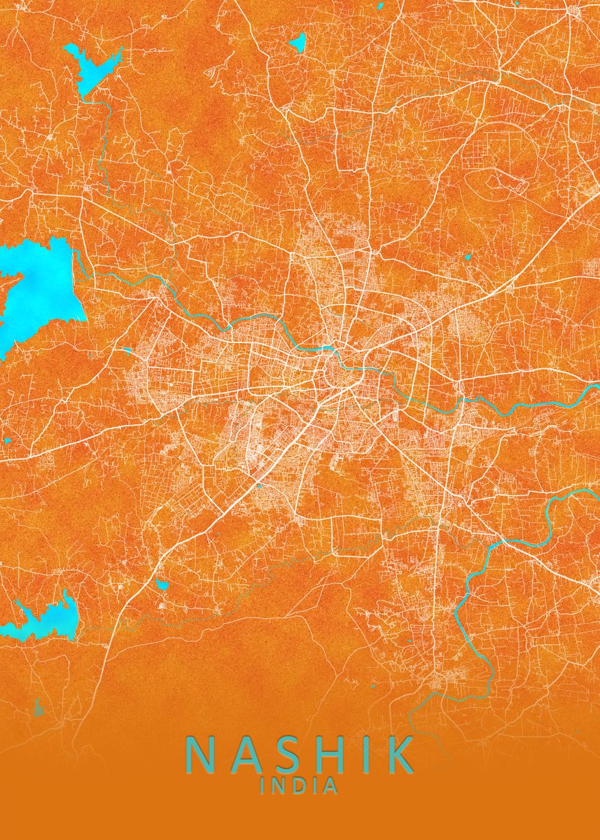 'Nashik India City Map' Poster, picture, metal print, paint by City Map ...