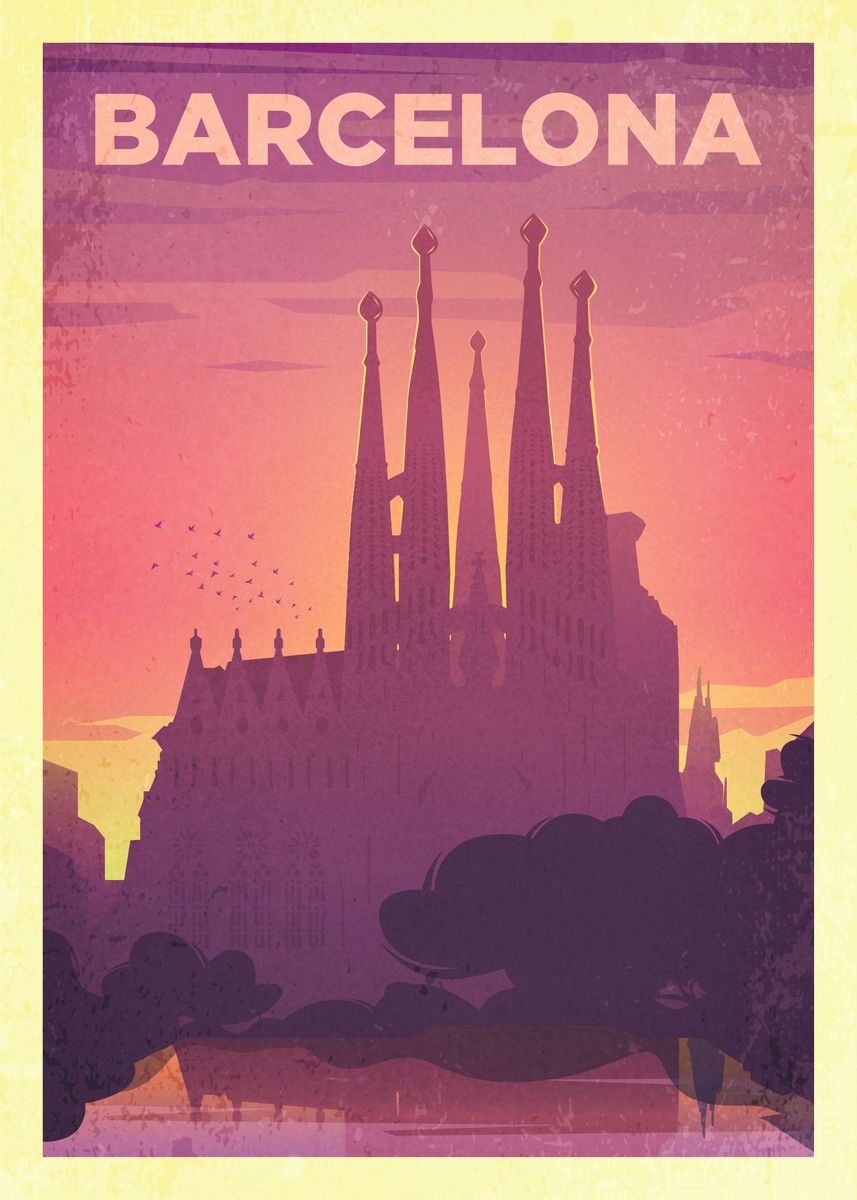 'Barcelona' Poster, picture, metal print, paint by Kunyah | Displate