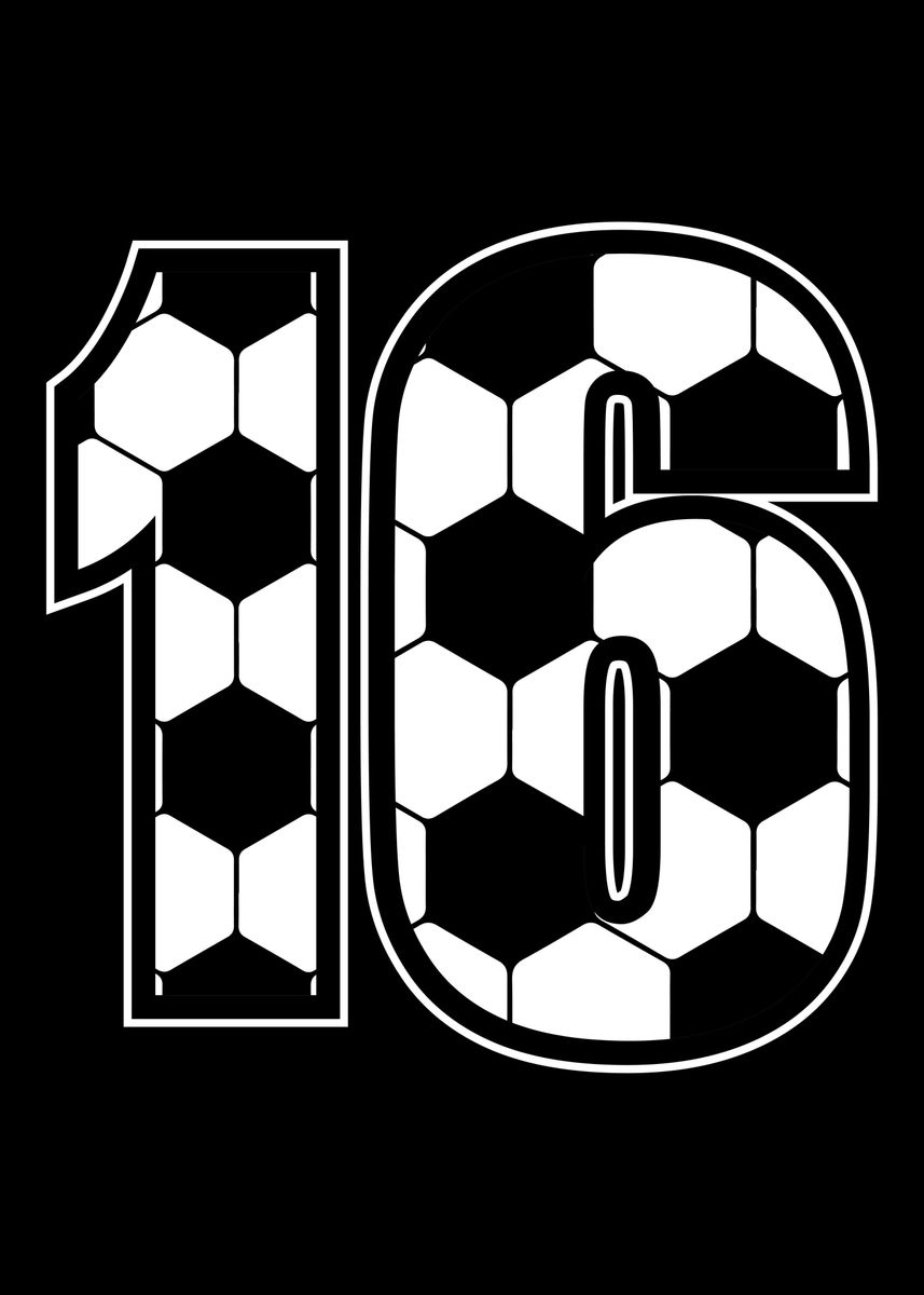 'Soccer Sixteen birthday' Poster, picture, metal print, paint by ...
