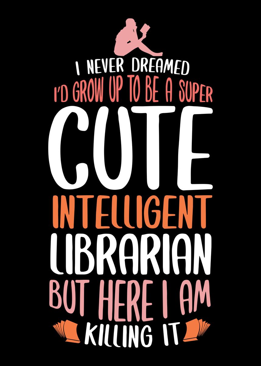 'librarian funny library bo' Poster, picture, metal print, paint by ...