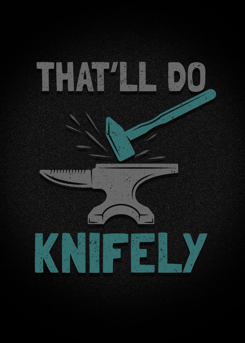 'Forging Blacksmith Knife' Poster, picture, metal print, paint by ...