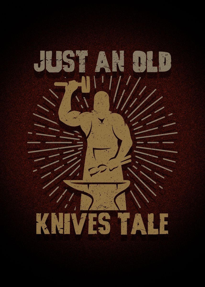 'Knife Forging Blacksmith' Poster, picture, metal print, paint by ...