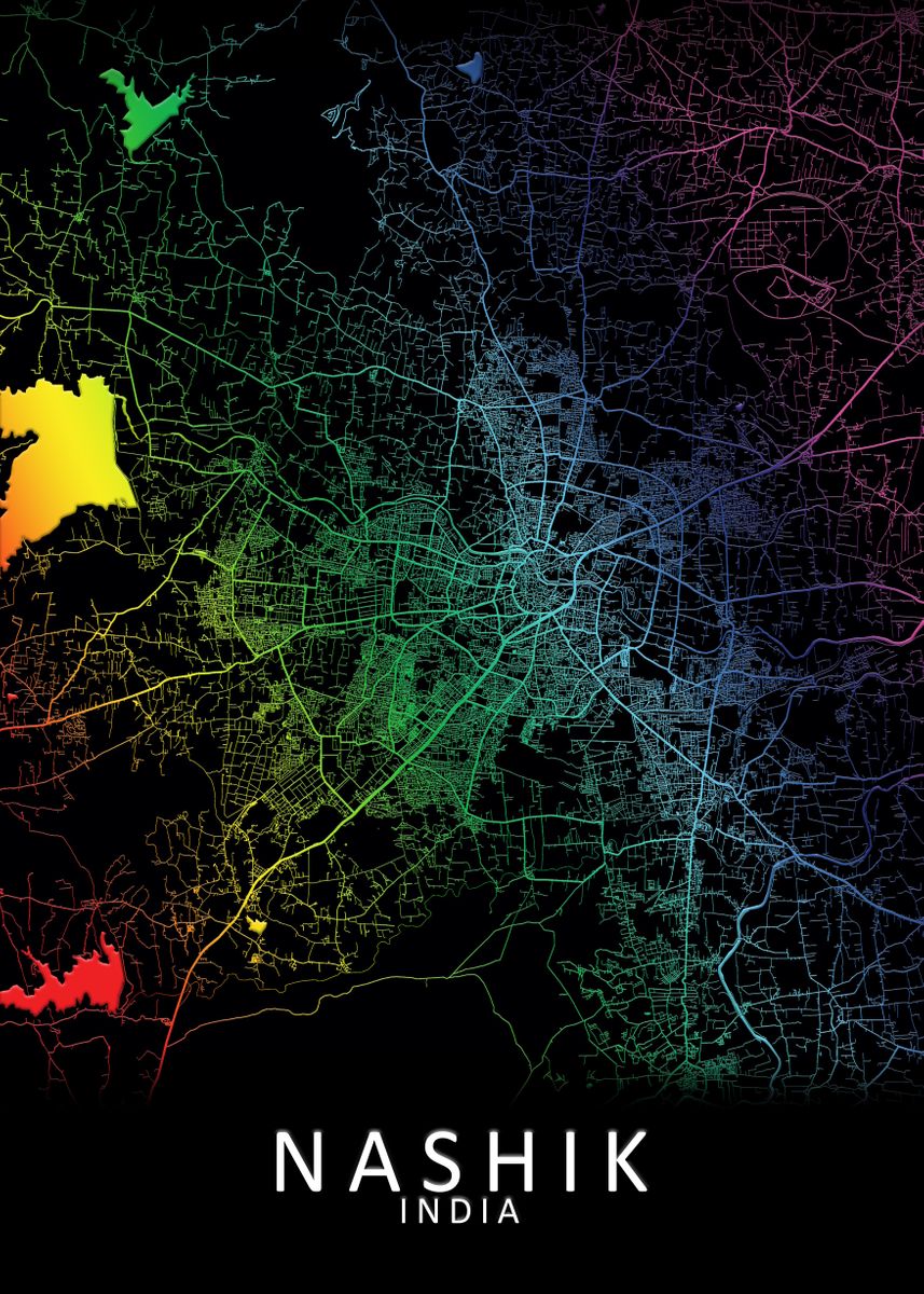 'Nashik Maharashtra India' Poster by City Map Art Prints | Displate