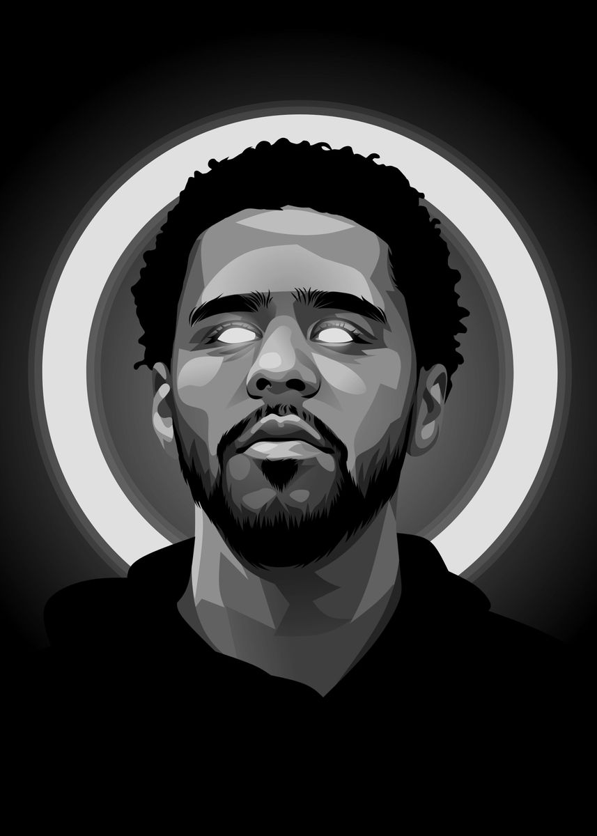 'J Cole' Poster, picture, metal print, paint by Tovu Yovi Darmawan ...