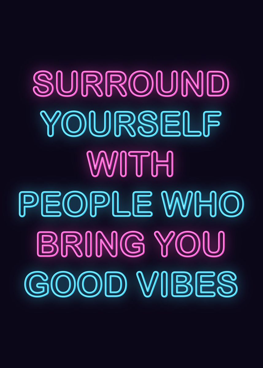 'Neon Motivation Quote' Poster, picture, metal print, paint by Rizalul ...