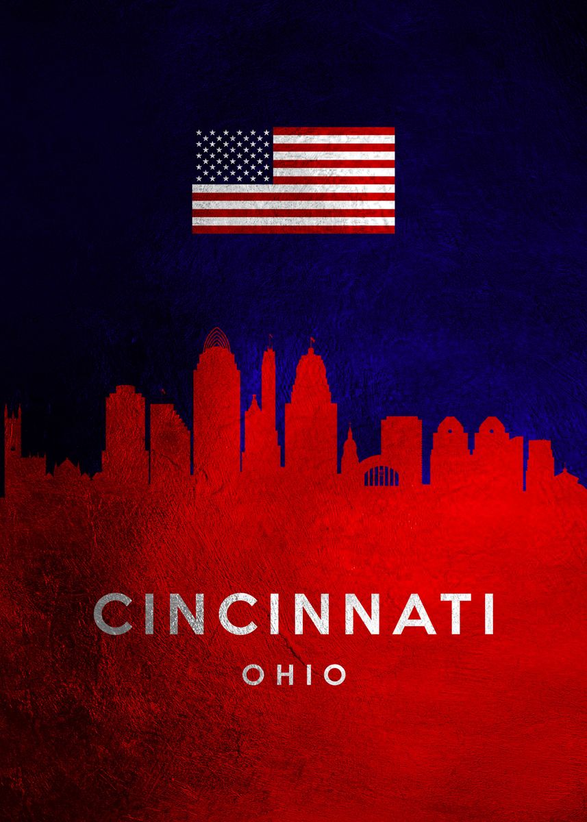 'Cincinnati Ohio Skyline' Poster by ABConcepts | Displate