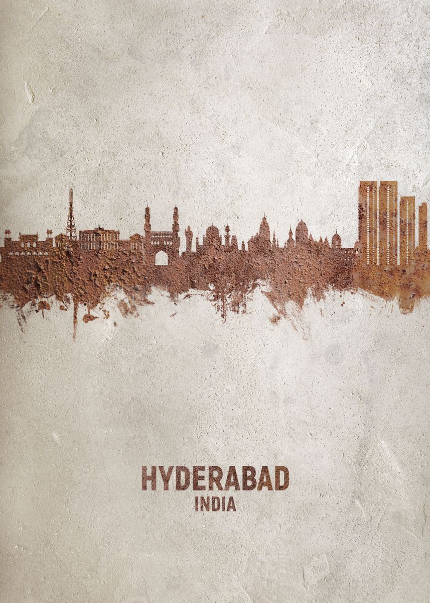 'Hyderabad Skyline India' Poster by Michael Tompsett | Displate