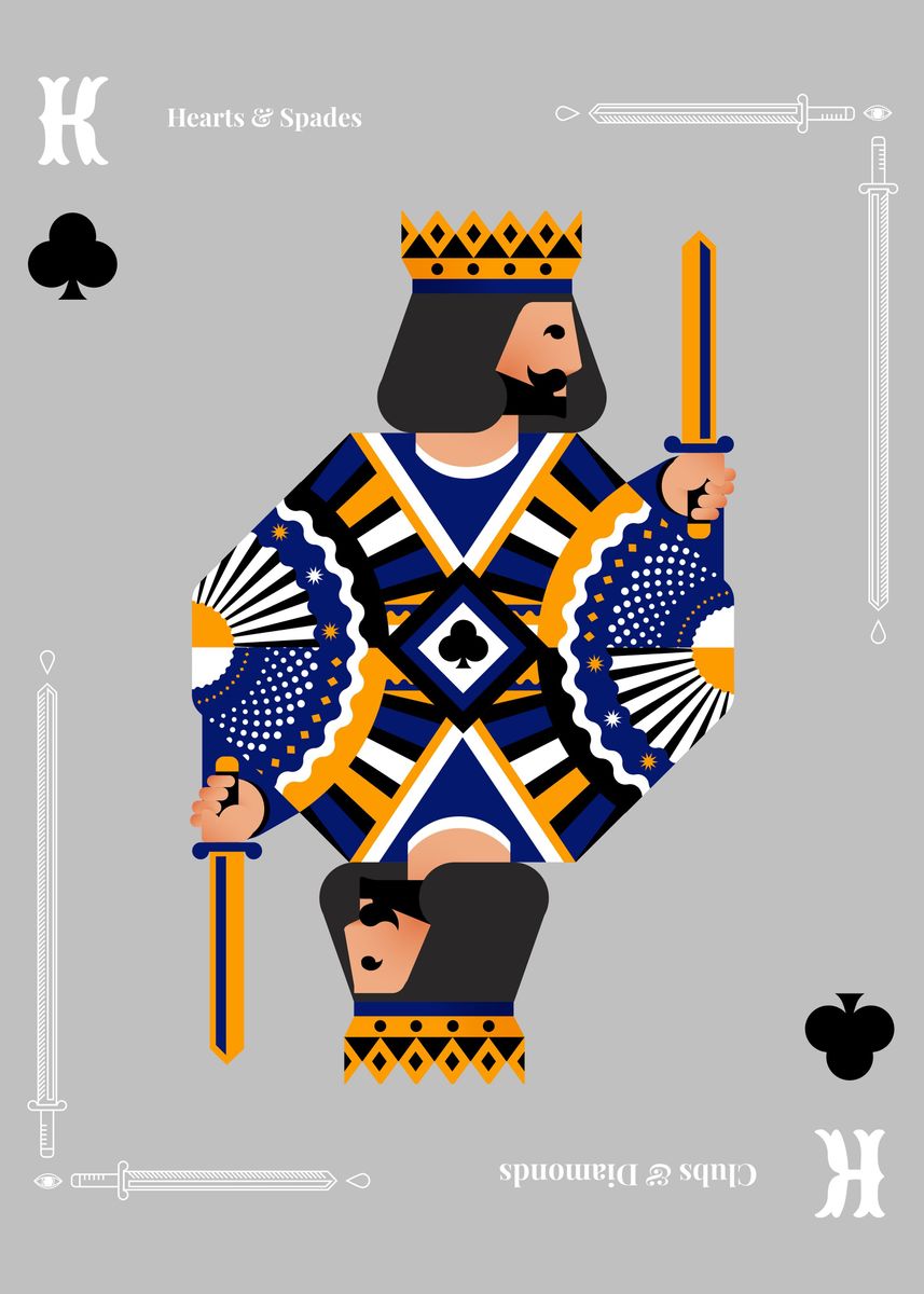 'Poker cards the King' Poster, picture, metal print, paint by Max Ronn ...
