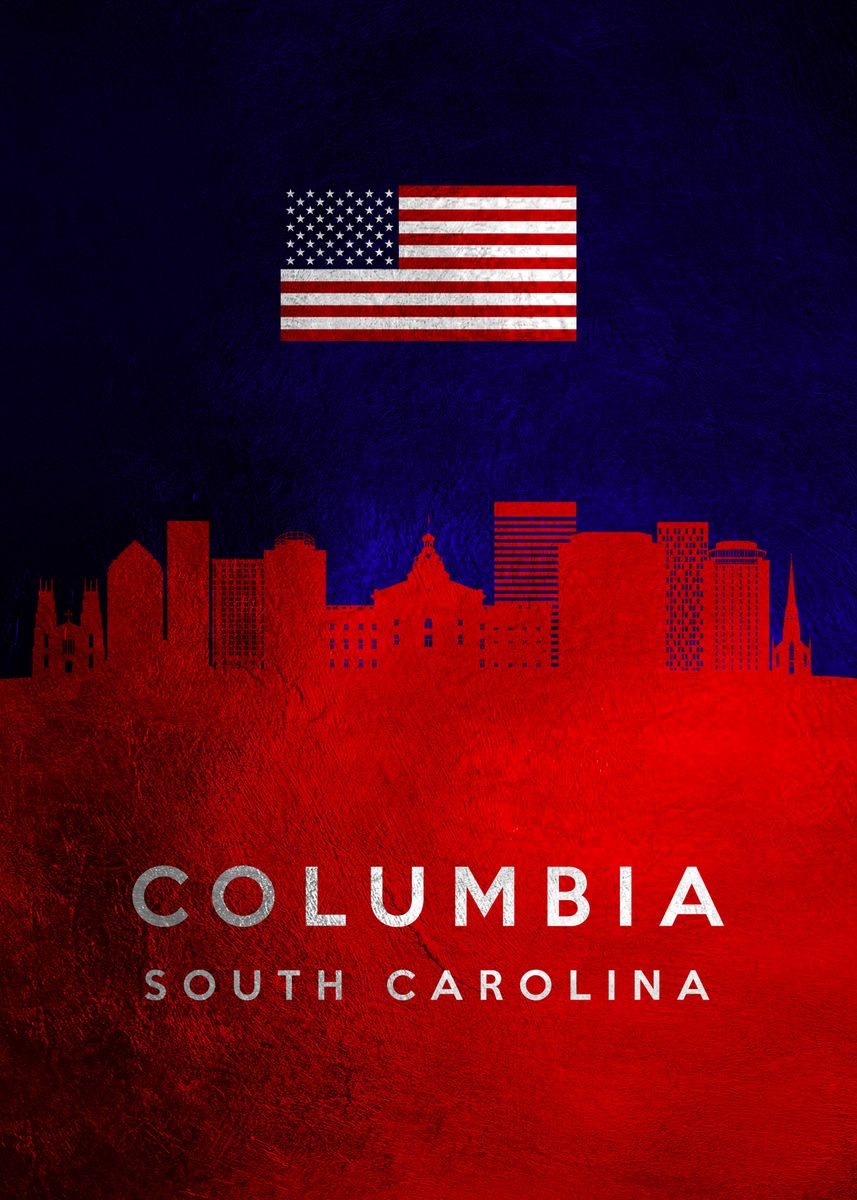'Columbia South Carolina' Poster, picture, metal print, paint by ...
