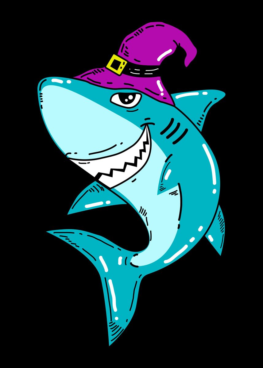 'Shark Witch Halloween Gift' Poster by ankarsdesign | Displate