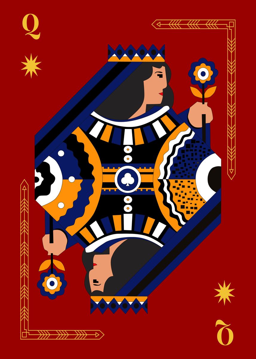 'Queen Dame Card Poker Game' Poster, picture, metal print, paint by Max ...