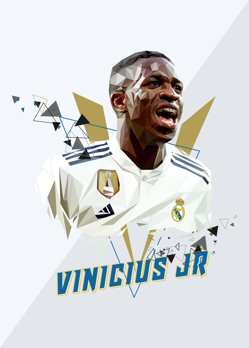 'Vinicius Junior' Poster, picture, metal print, paint by Lowpoly ...