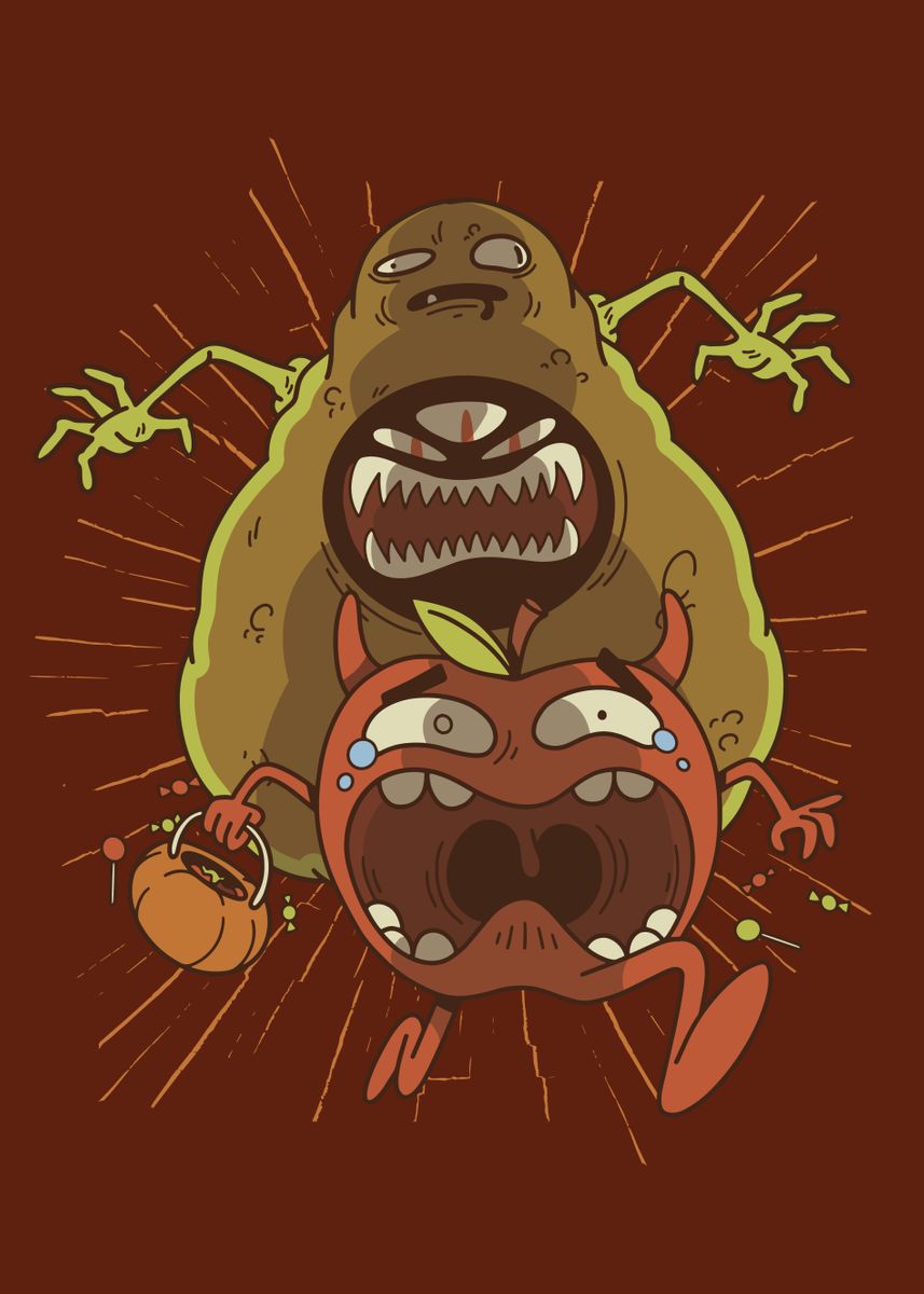 'Avocado Monster' Poster, picture, metal print, paint by StonerPlates ...