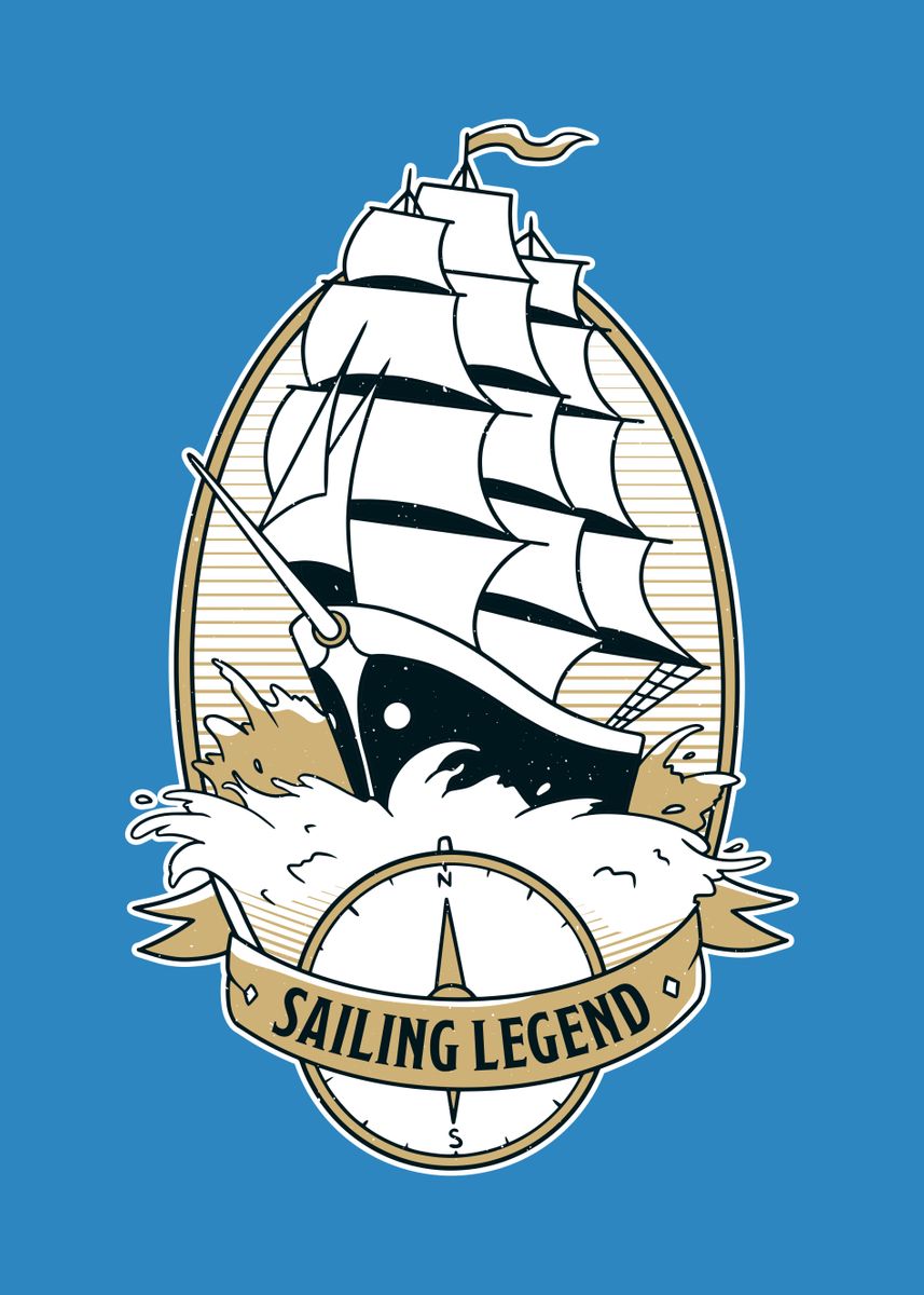 'Sailing Legend Vessel Gift' Poster by Philip Anders | Displate