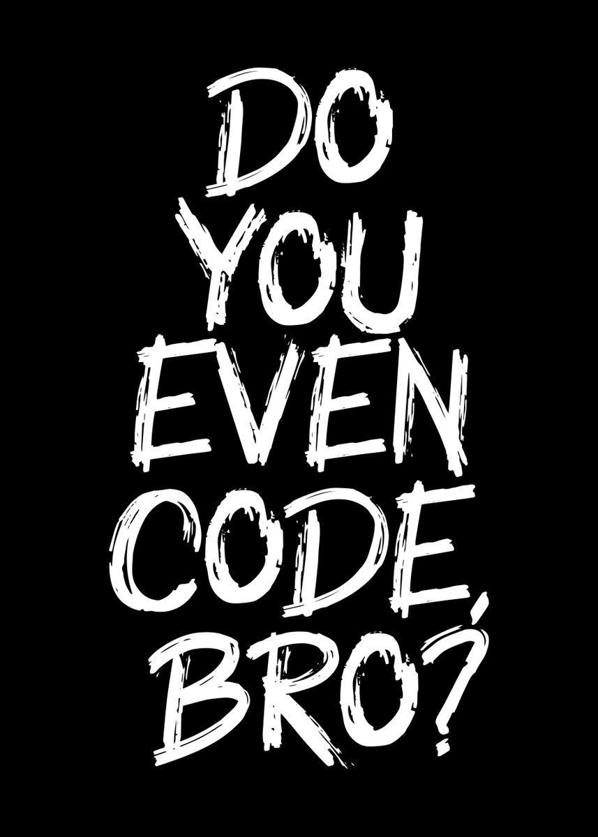 'do you even code bro' Poster, picture, metal print, paint by Andreas Schellenberg | Displate