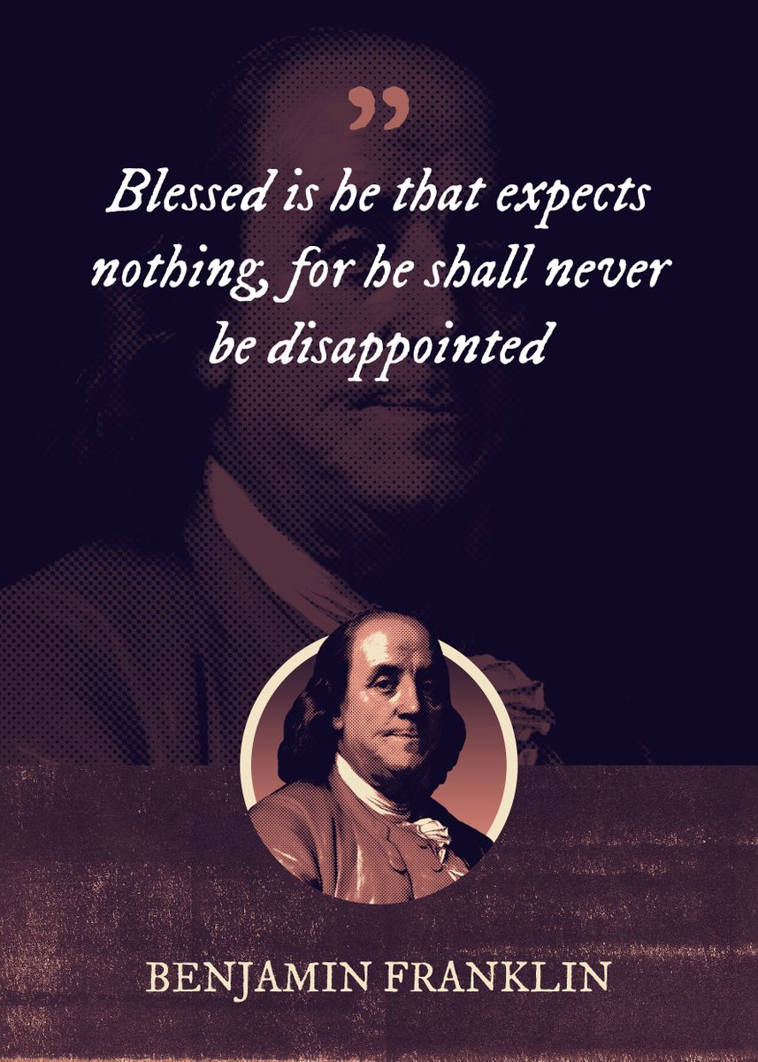 'Blessed is he that expects' Poster, picture, metal print, paint by ...