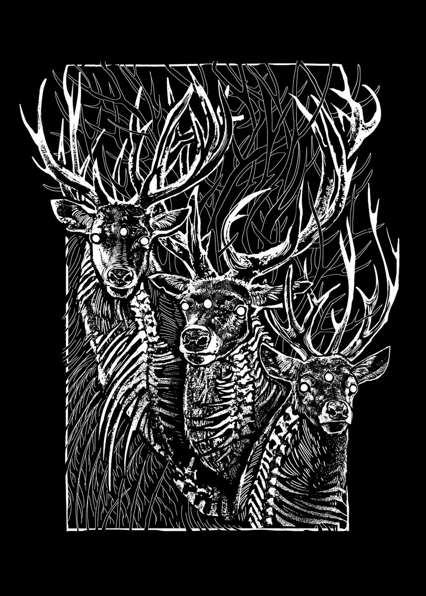 'Faces of dear' Poster, picture, metal print, paint by Hanna Hetmanchuk ...