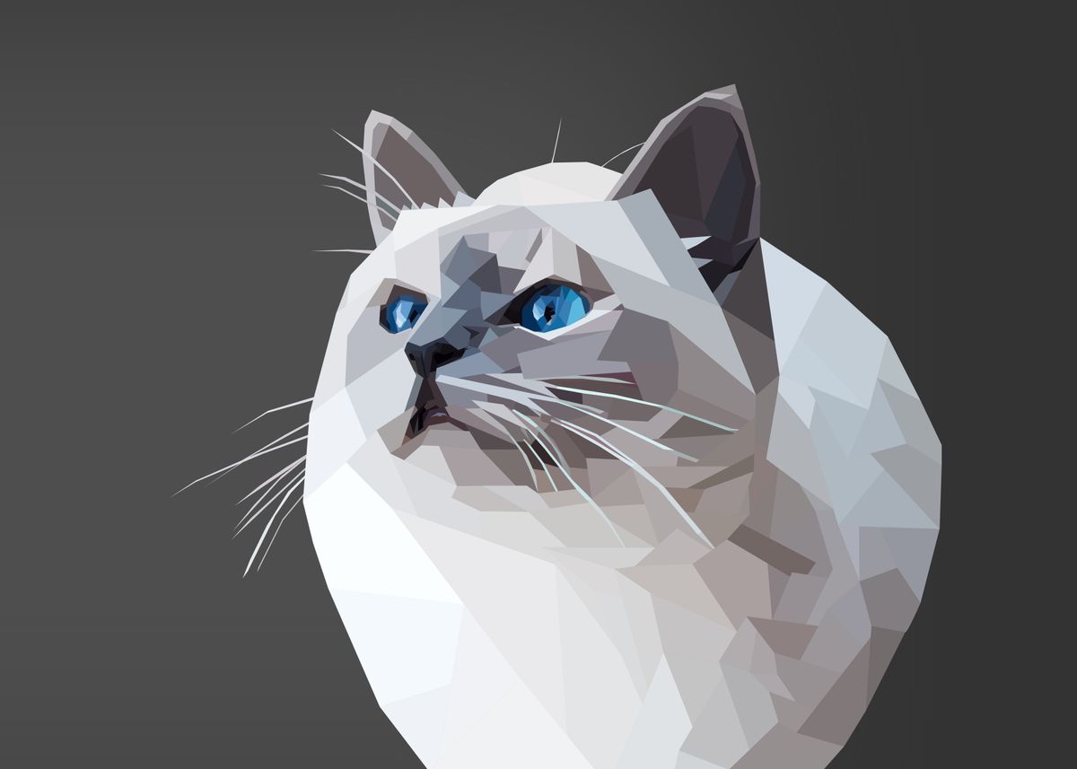 'Polygon cat' Poster by Eplemost | Displate