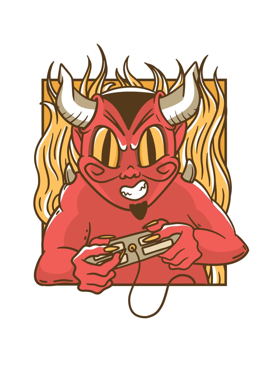 'Gamer Devil Video Game' Poster by StonerPlates | Displate