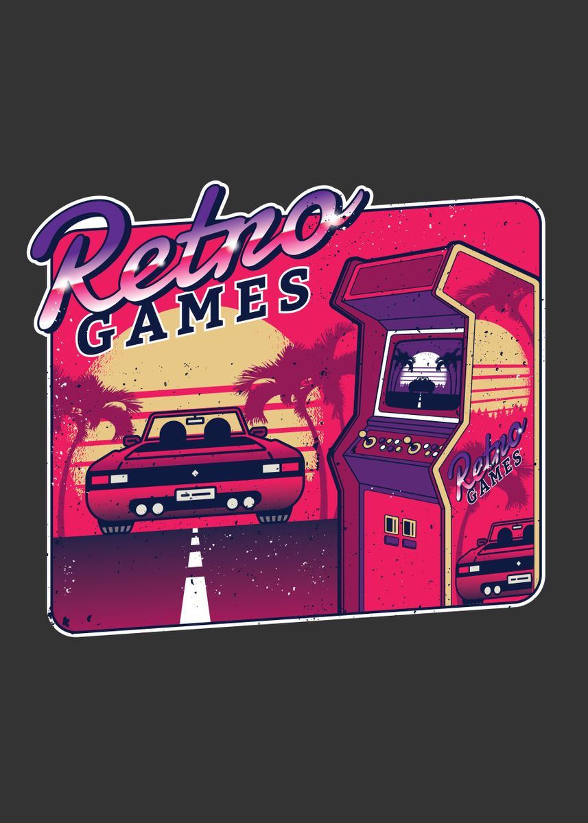 'Retro Gaming Arcade Video' Poster, picture, metal print, paint by ...