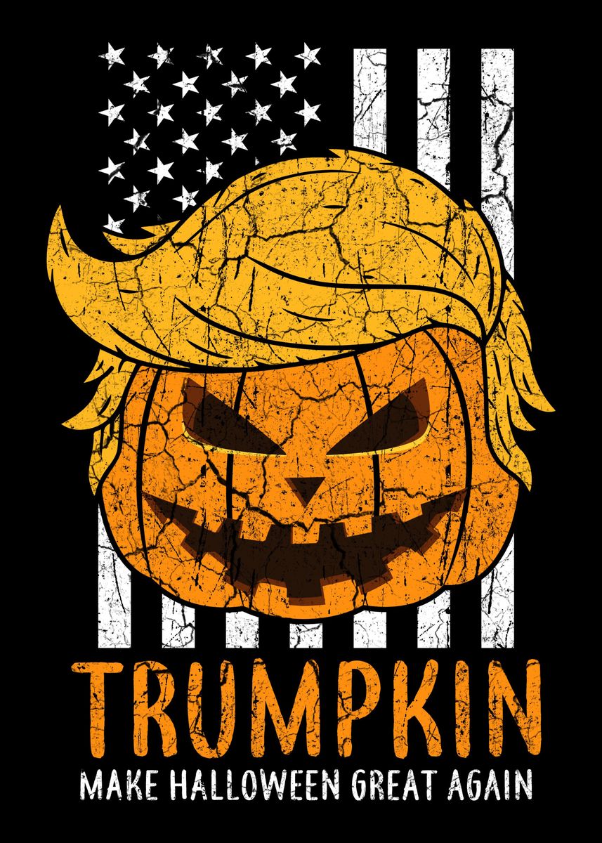 'Trumpkin USA Flag' Poster, picture, metal print, paint by Cooldruck ...