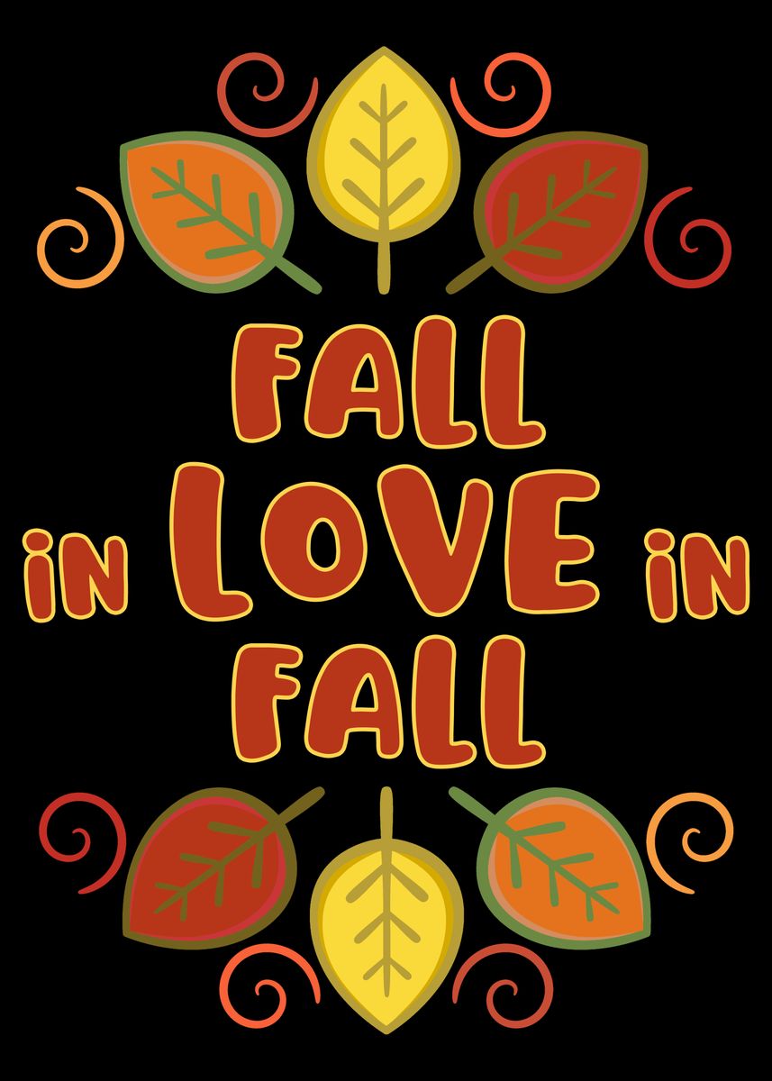 'Autumn Season Fall Love' Poster, picture, metal print, paint by ...