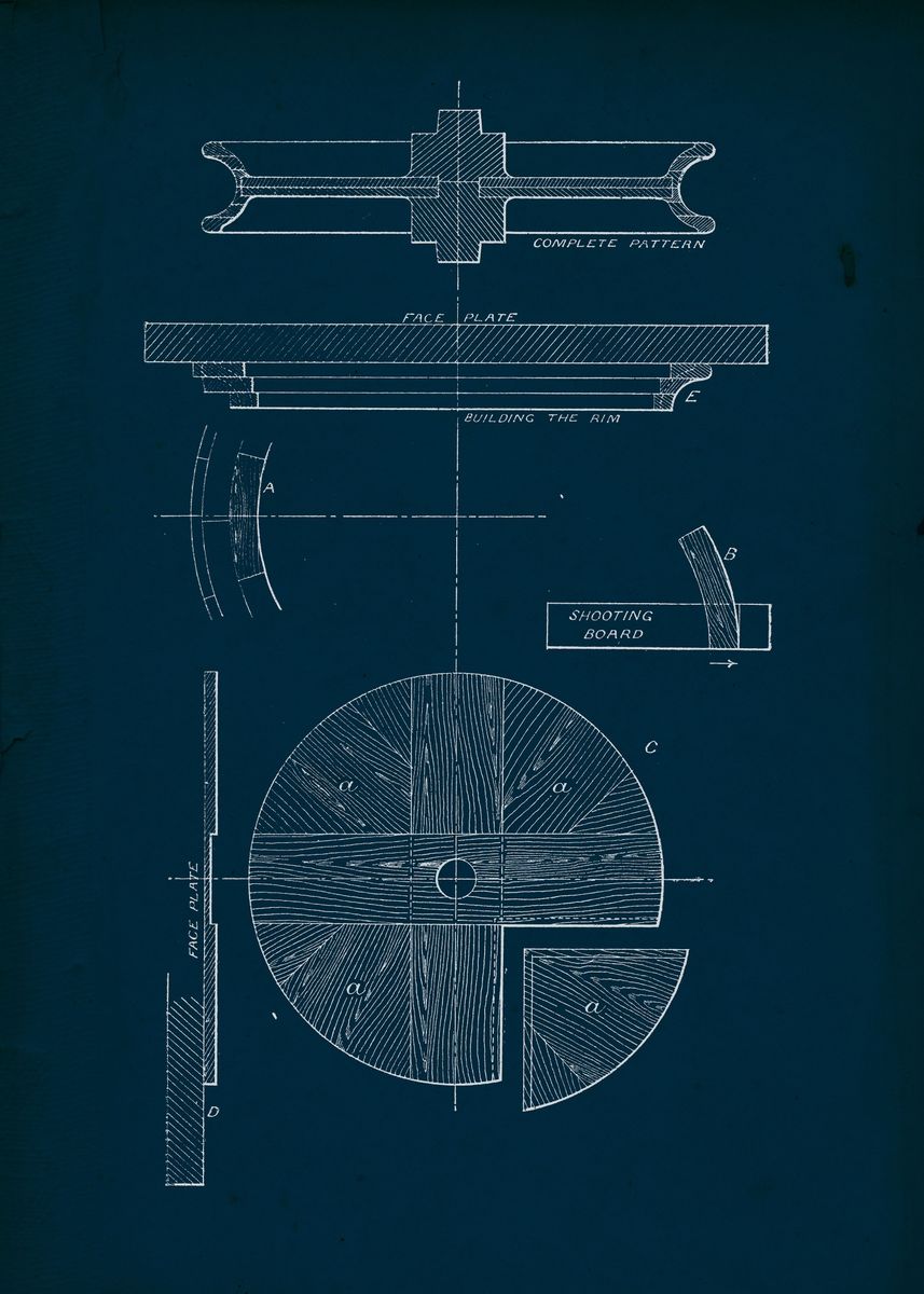 'Shooting Board Blueprint' Poster, picture, metal print, paint by Jay ...