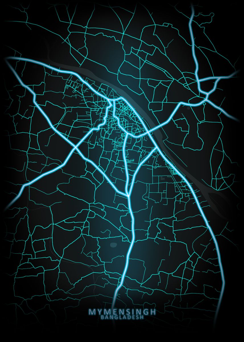 'Mymensingh Bangladesh' Poster, picture, metal print, paint by City Map ...