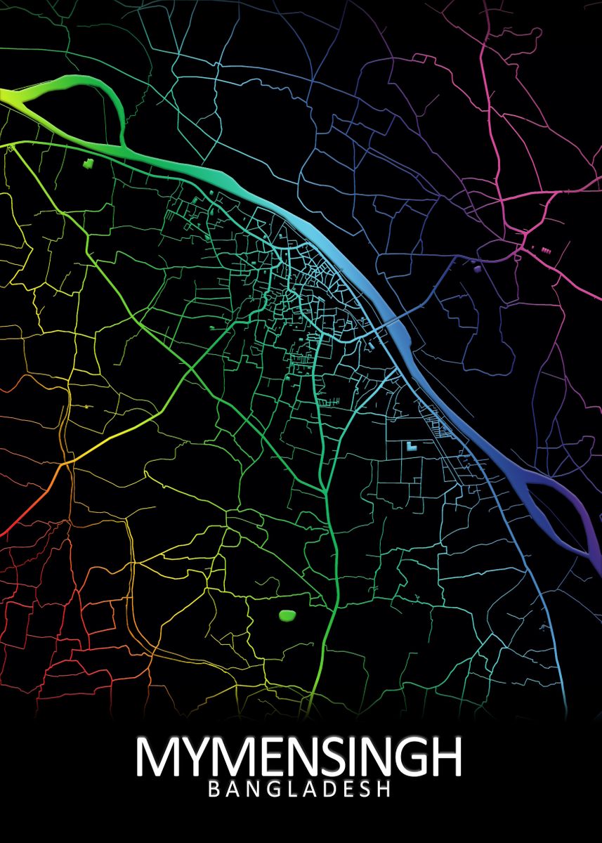 'Mymensingh Bangladesh' Poster, picture, metal print, paint by City Map ...