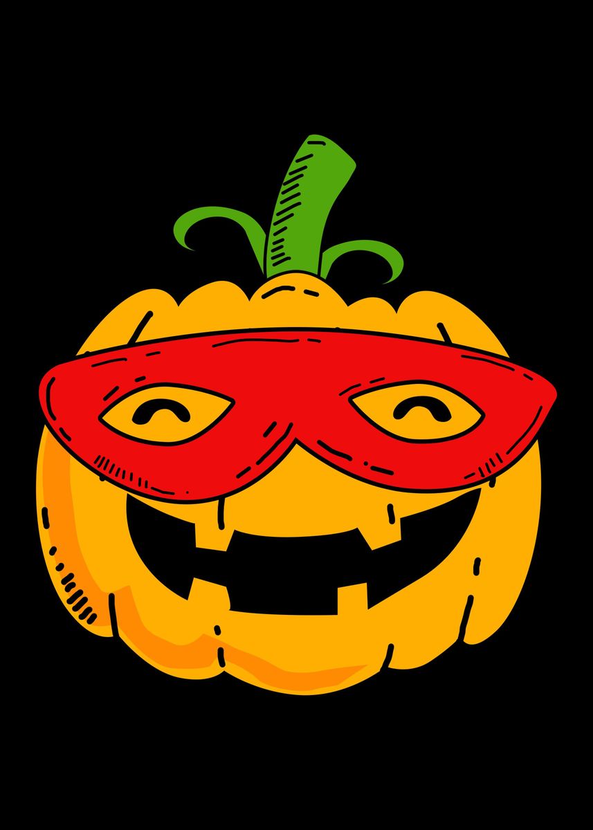 'Pumpkin Bandit Halloween' Poster, picture, metal print, paint by ...