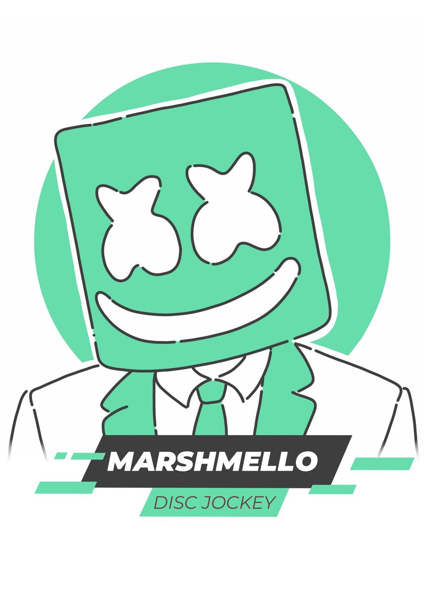 'Marshmello Illustration' Poster, picture, metal print, paint by Bee ...