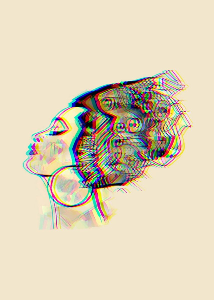 'Woman Side Profile Poster' Poster, picture, metal print, paint by ...