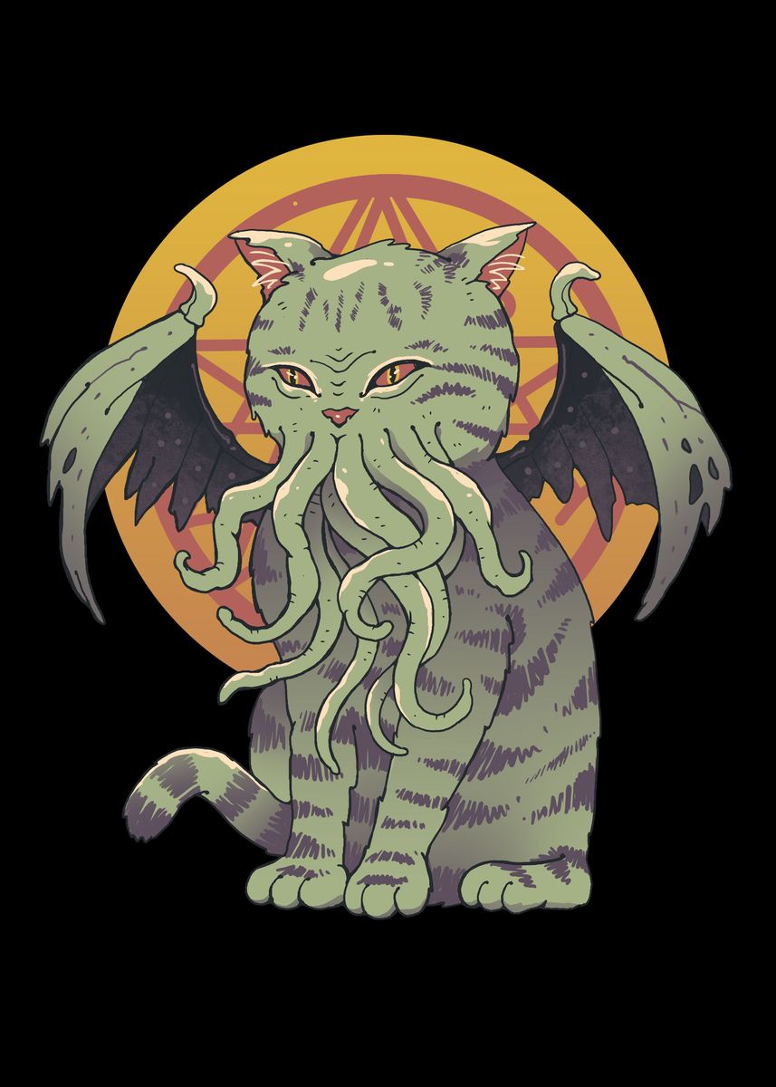 'Cathulhu' Poster, picture, metal print, paint by vp trinidad | Displate