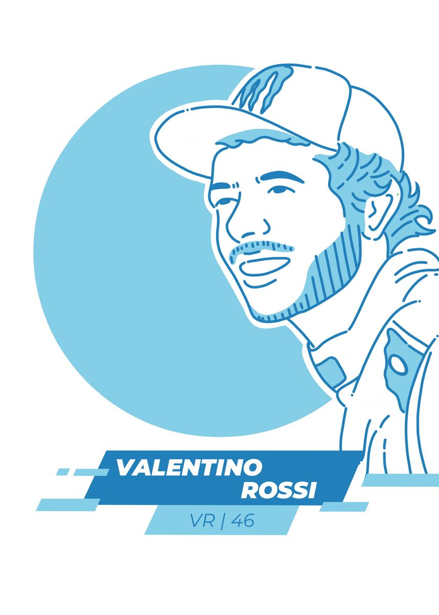 'Valentino Rossi Cartoon' Poster, picture, metal print, paint by Bee ...